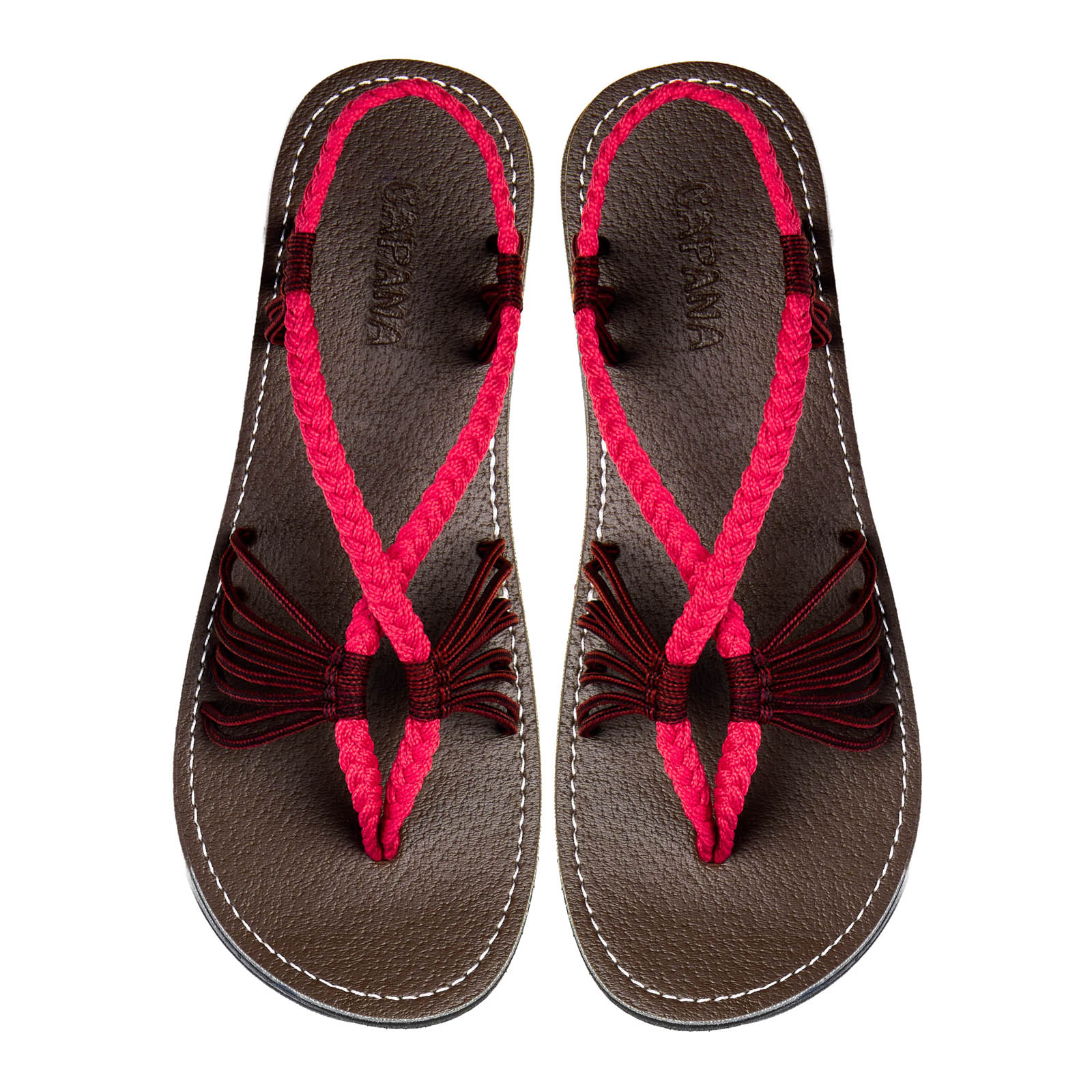 Cocoon- Brown Jelly Red Rope Sandals - CAPANA